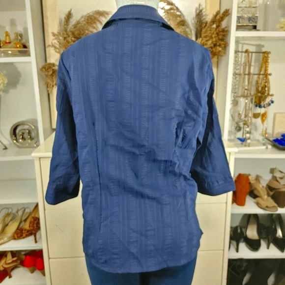 Carrol Reed | Tops | Carroll Reed 34 Sleeve Blouse Dark Blue Size 8 ...